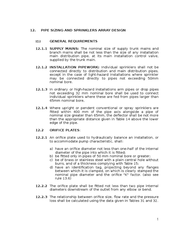 12 Pipe Sizing | PDF | Fire Sprinkler System | Pipe (Fluid Conveyance)