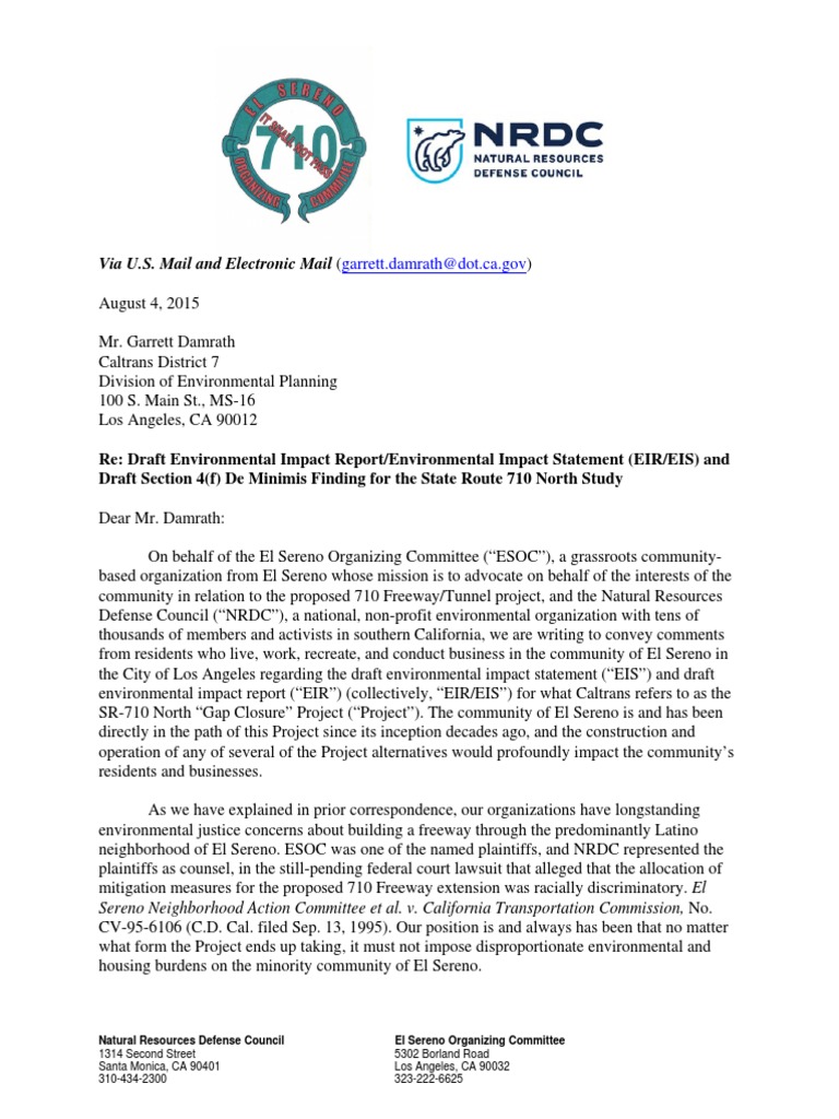 NRDC ESOC 710 Comment Letter Re Draft EIR-EIS W Attachments 8.4.15 | PDF | National ...