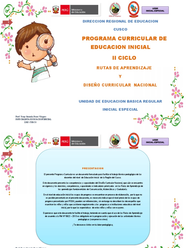 Programa Curricular Inicial 2 | Jardín de infancia | Lectura (proceso)