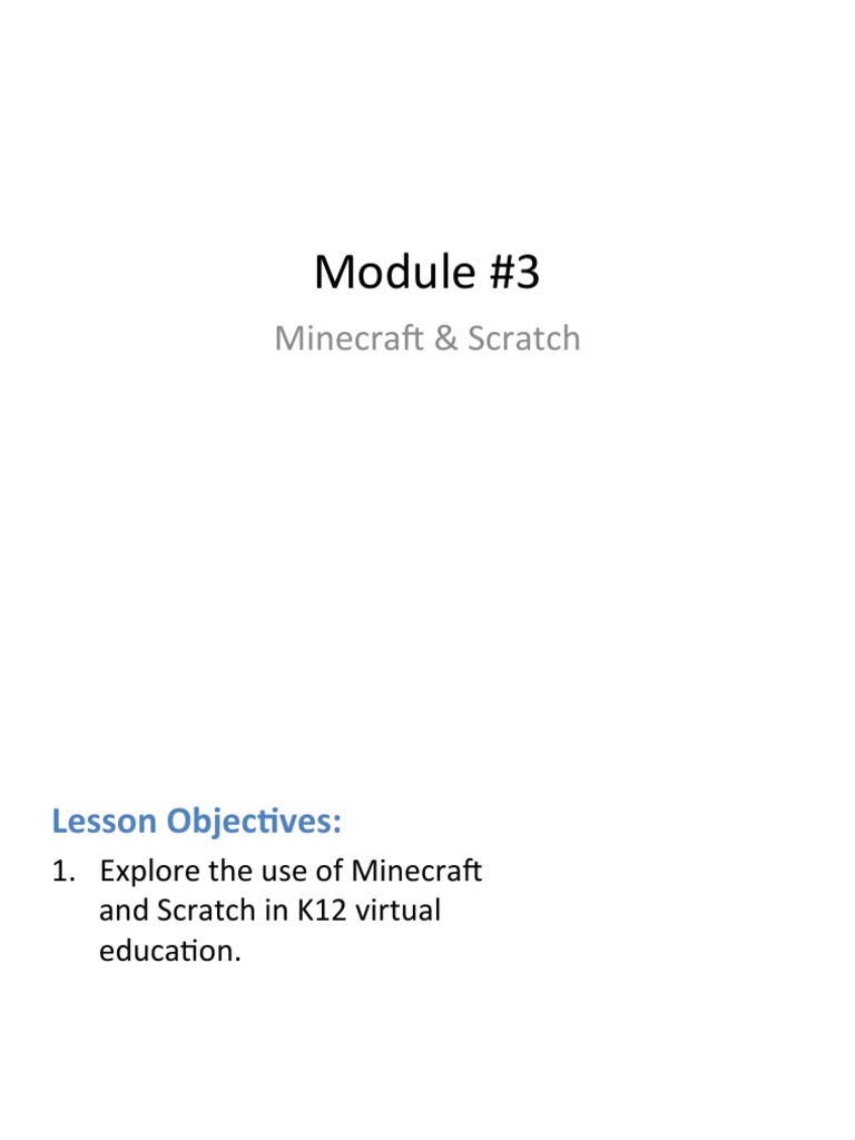 Minecraft & Scratch in K12 Education | PDF