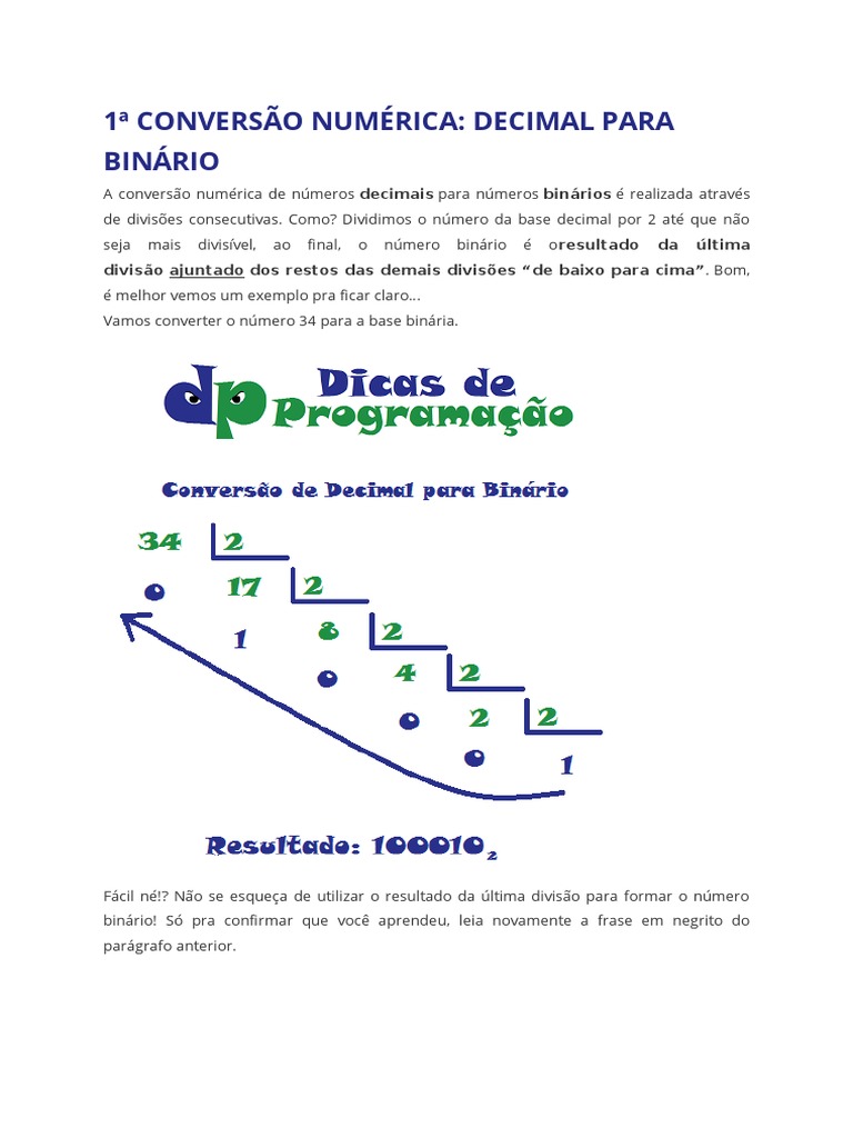 Conversão de Bases Numéricas | PDF | Decimal | Teoria da Computação