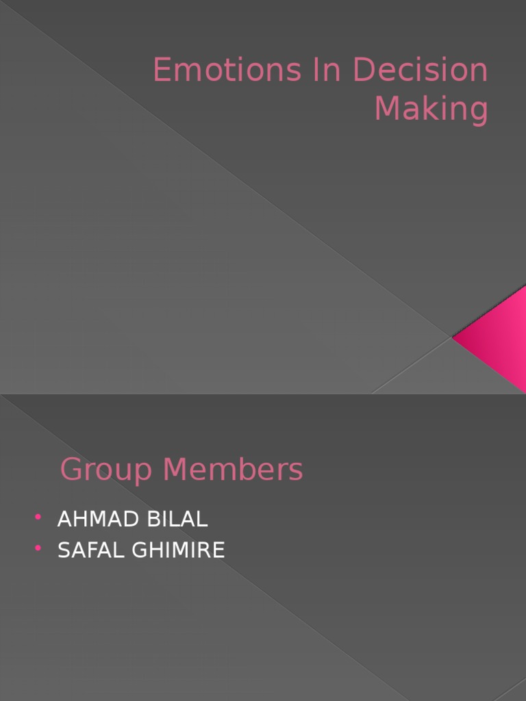 Emotions in Decision Making | PDF | Affect (Psychology) | Emotions