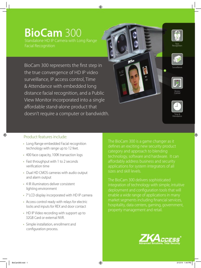 Bio Cam 300 | PDF | Video | Access Control