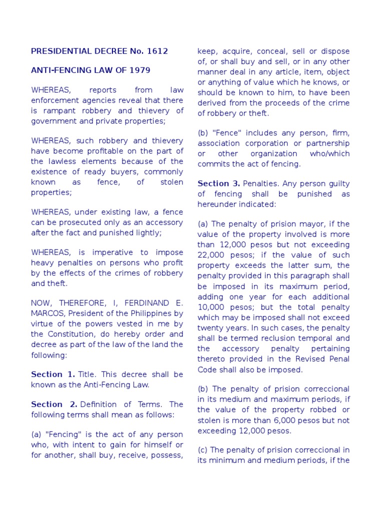 Overview of the Anti-Fencing Law | PDF | Theft | Crime & Violence