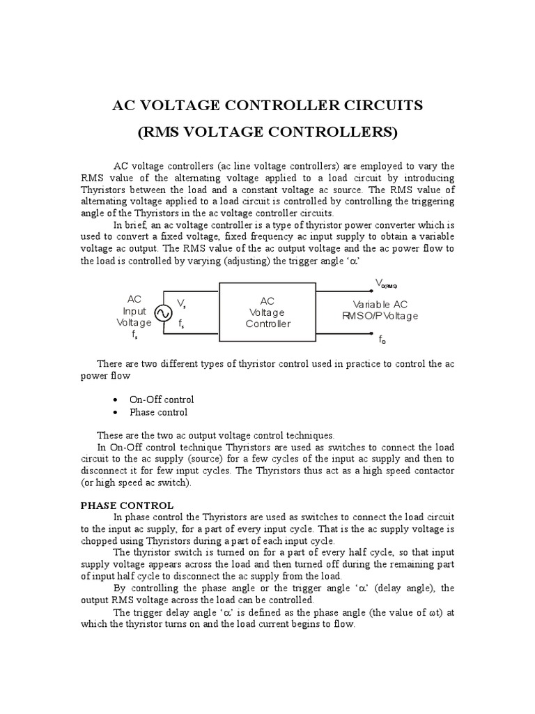 AC Voltage Controller Overview | PDF