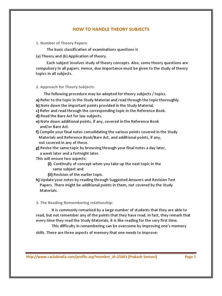 Strategies for Mastering Theory Subjects | PDF | Test (Assessment) | Memory