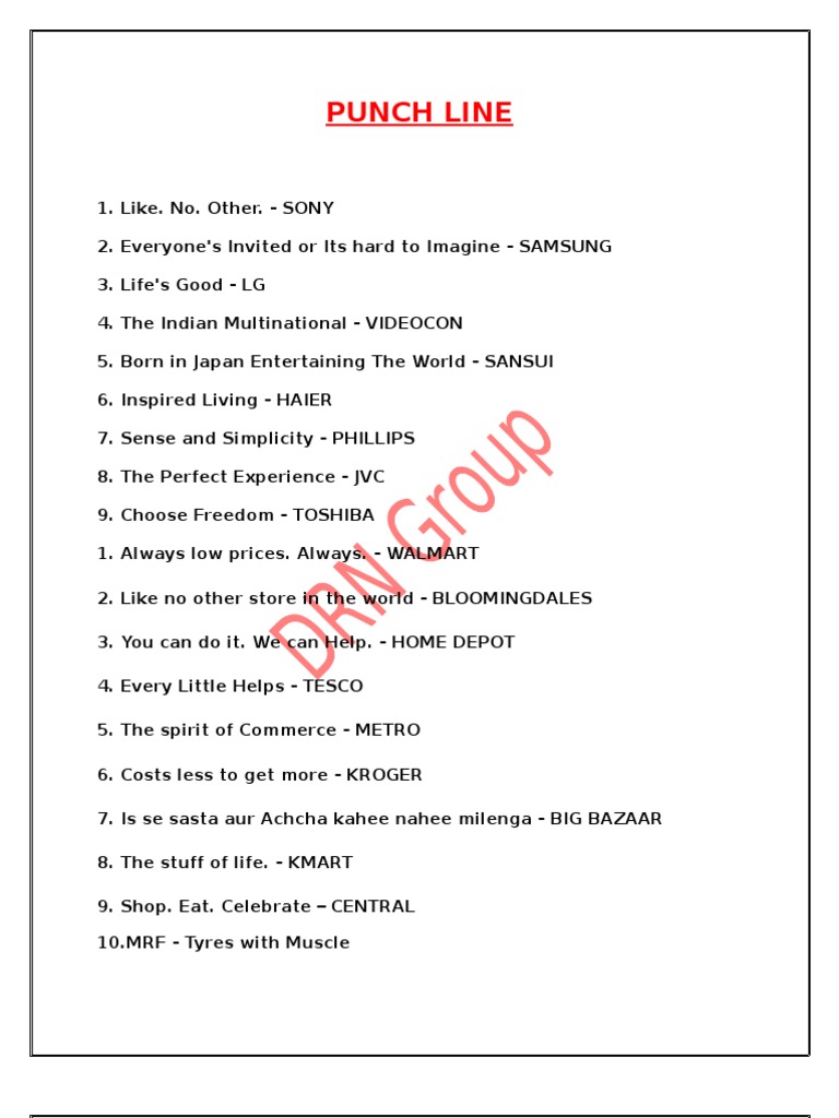 Companies Punch Lines | PDF | Computing And Information Technology ...