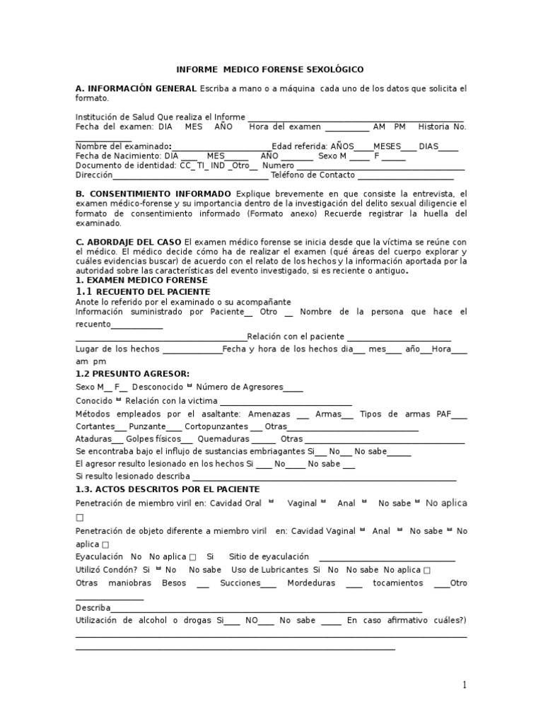 Protocolo Informe Sexológico Forense | PDF | Anatomia sexual | Medicina