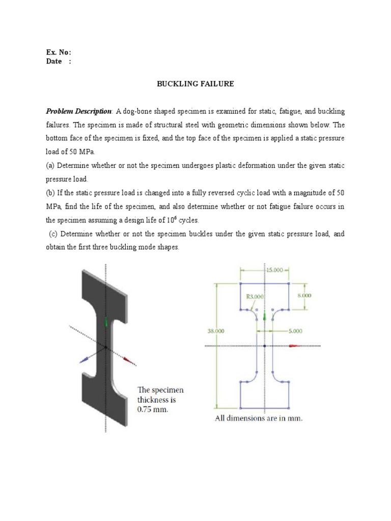 Exp 4 Buckling Analysis | PDF | Fatigue (Material) | Buckling