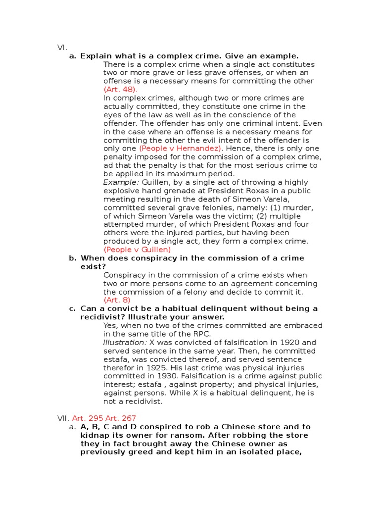 Complex crimes and conspiracy explained with kidnapping and homicide ...