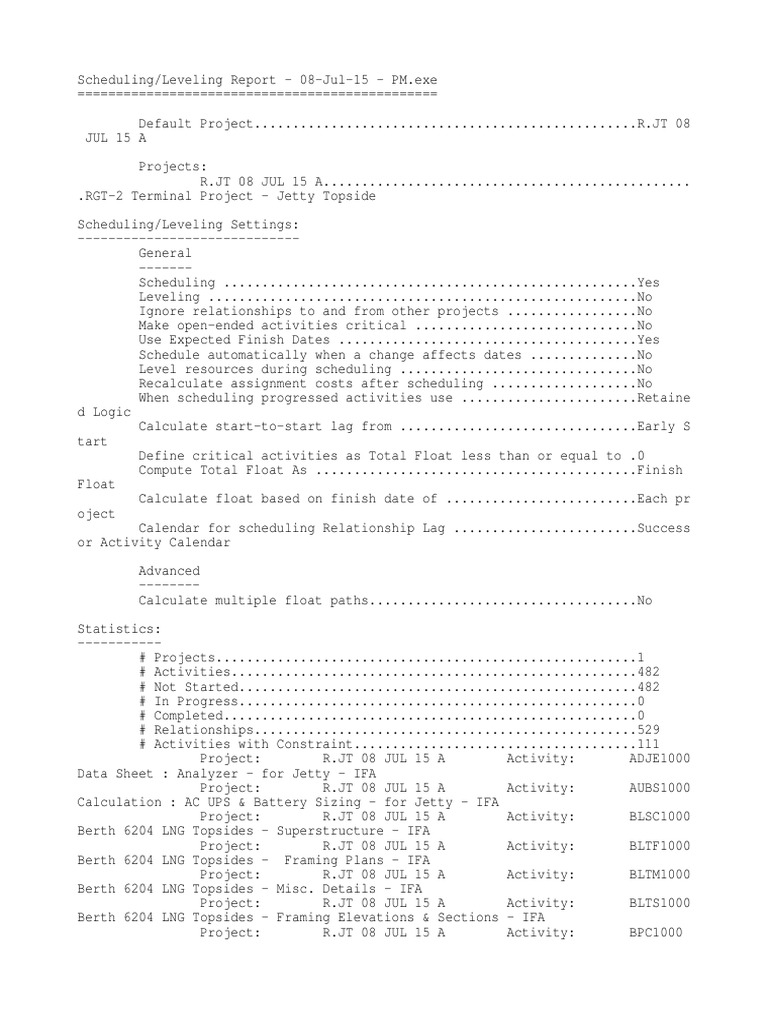 Schedule Log | PDF | Technology & Engineering
