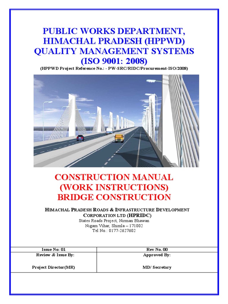 Bridge Construction Manual for HPPWD | PDF | Road Surface | Quality ...