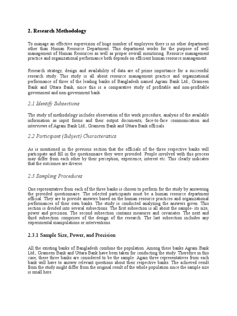 Research Methodology: 2.1 Identify Subsections | PDF | Research Design ...