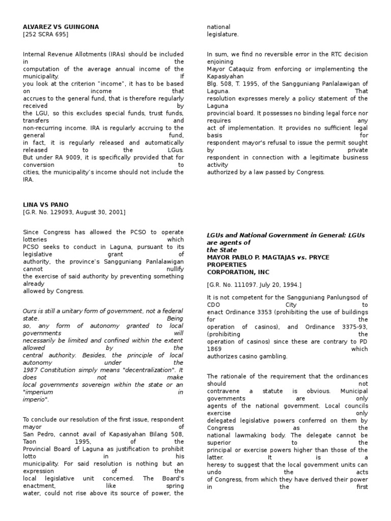 PubCorp Batch 1 Digests | PDF | Local Ordinance | Nuisance