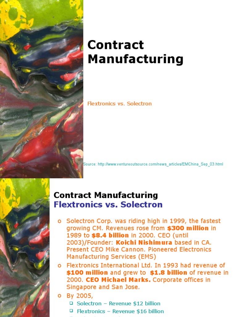 Contract Manufacturing: Flextronics vs. Solectron | PDF | Enterprise ...