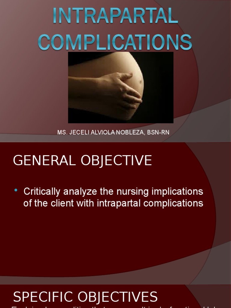 Intrapartal Complications | PDF | Preterm Birth | Childbirth