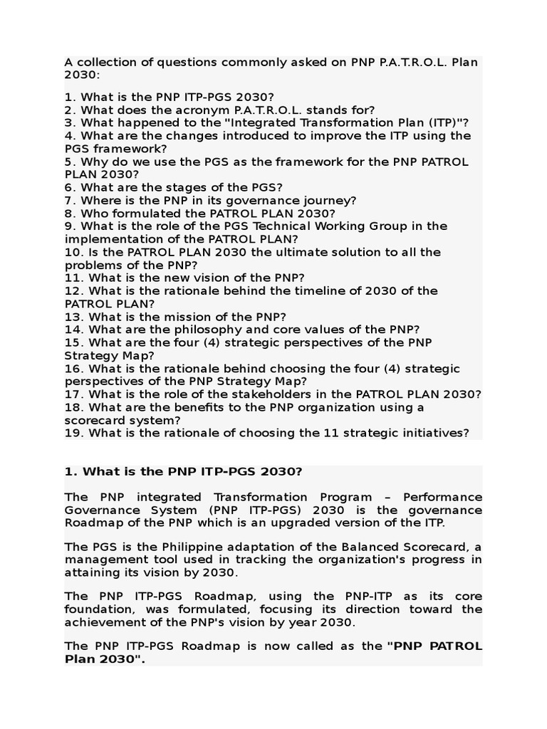 A Collection of Questions Commonly Asked On PNP P | PDF | Police ...