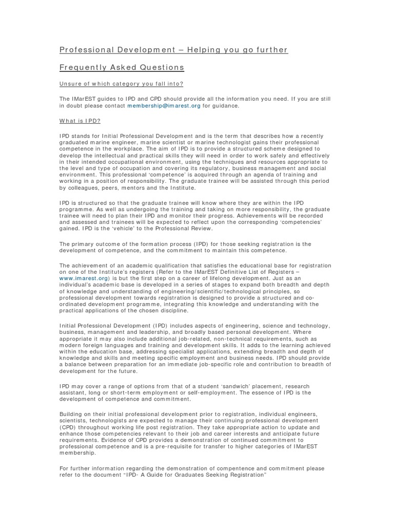 IPD CPD IMarEst | PDF | Professional Development | Mentorship