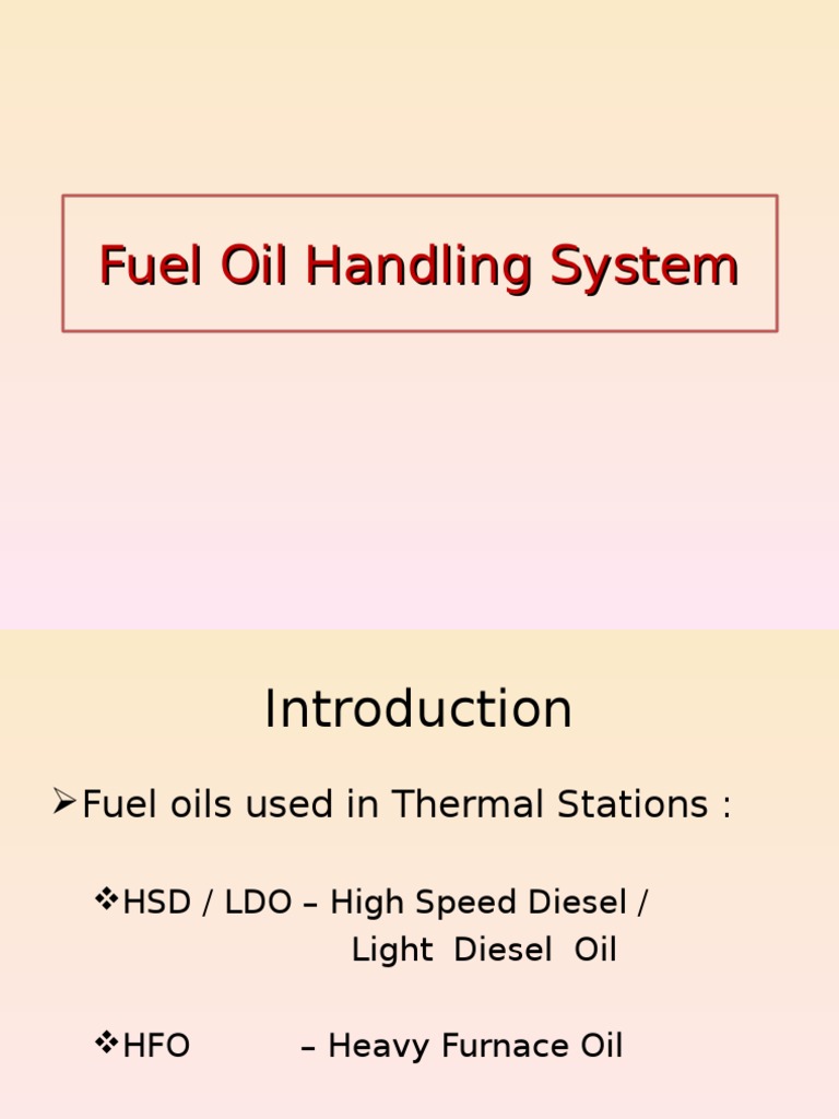 Fuel Oil Handling System | PDF