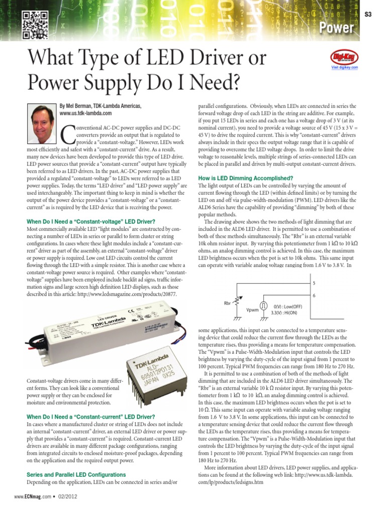 TDK What Led Driver | PDF | Light Emitting Diode | Power Supply