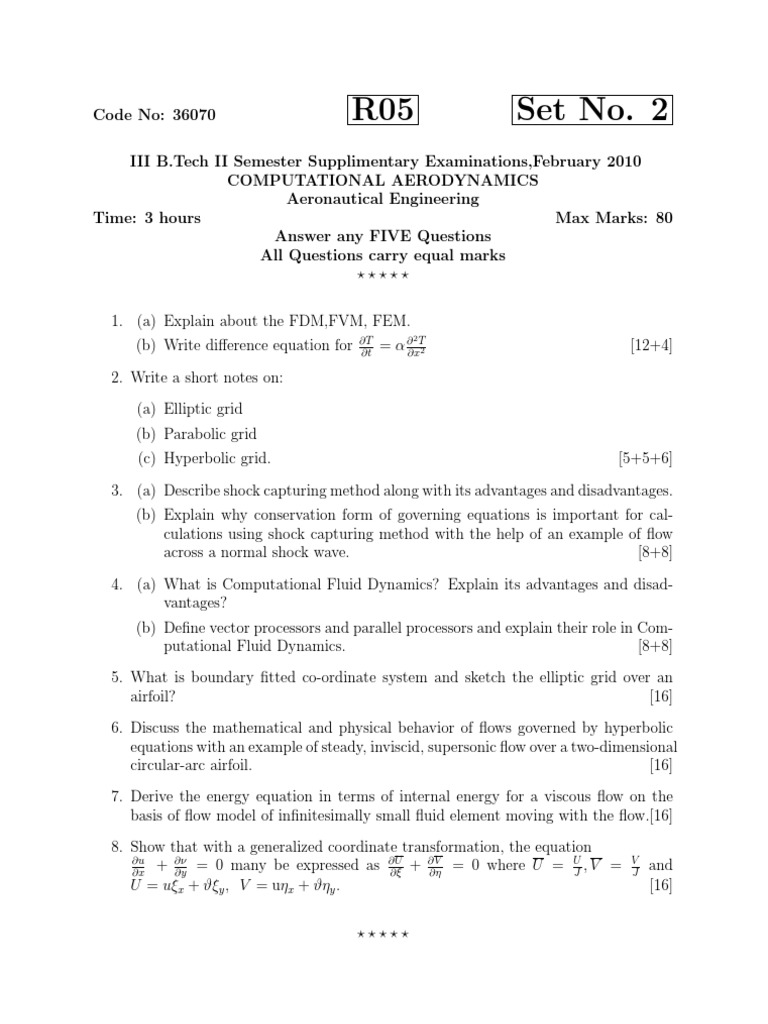 R05322104 Computational Aerodynamics Pdf Computational Fluid Dynamics Fluid Dynamics