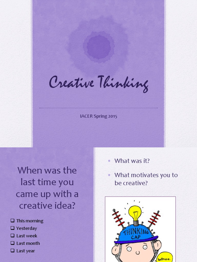 Creative Thinking | PDF | Creativity | Thought