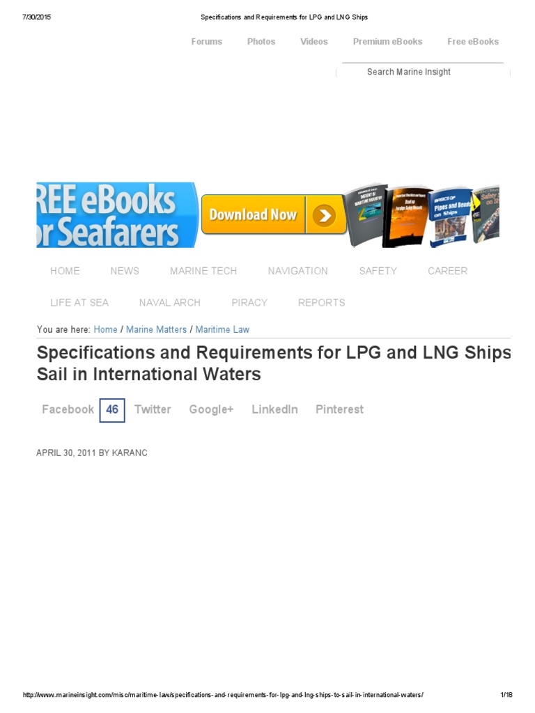 LPG and LNG Ship Specifications Guide | PDF | Natural Gas | Liquefied ...