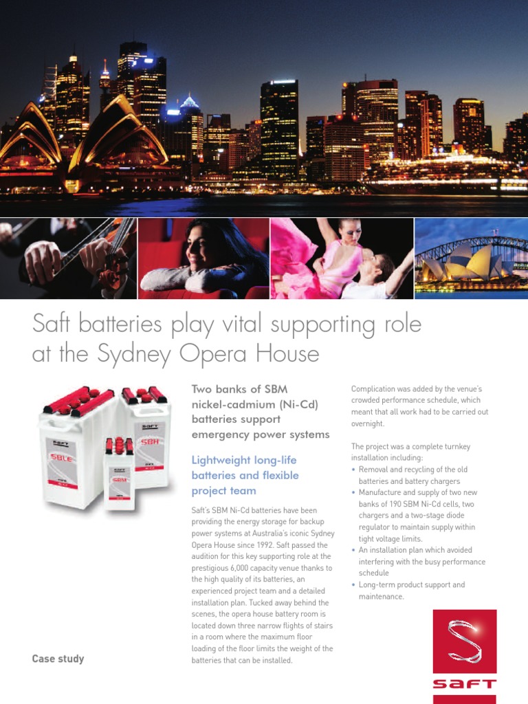 Saft Batteries Play Vital Supporting Role at The Sydney Opera House ...