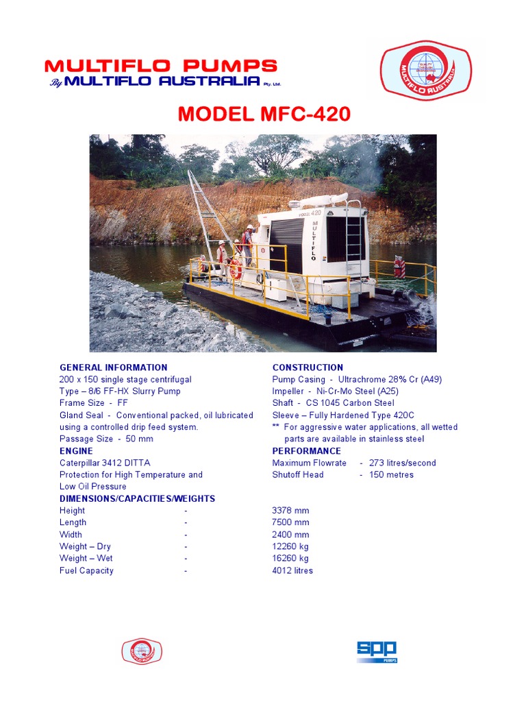 Model Mfc-420: Multiflo Pumps | PDF