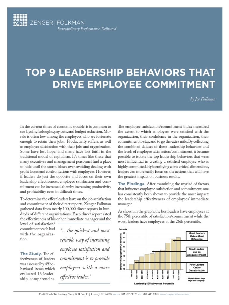 Top 9 Leadership Behaviors That Drive Employee Commitment ...