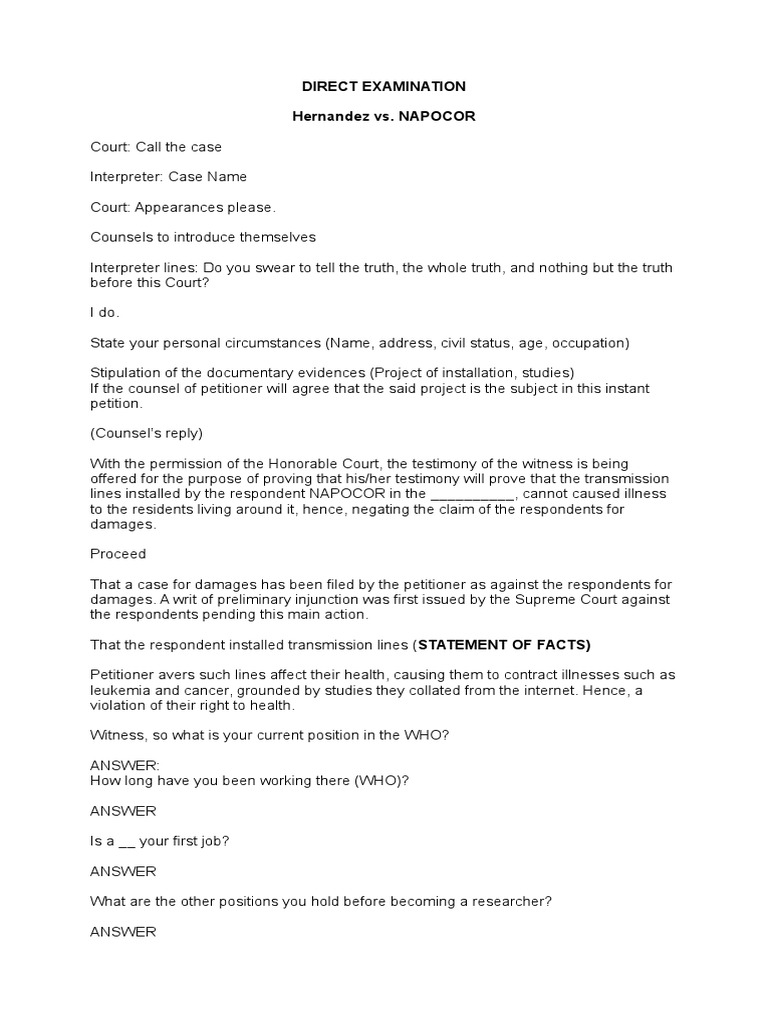 Direct Examination | PDF | Electromagnetic Field | Witness