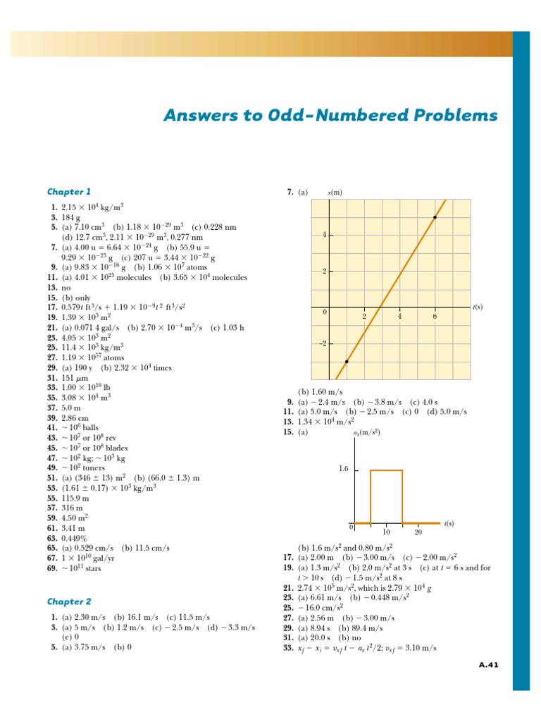 Answers To Odd-Numbered Problems PDF | PDF | Physics | Physical Quantities