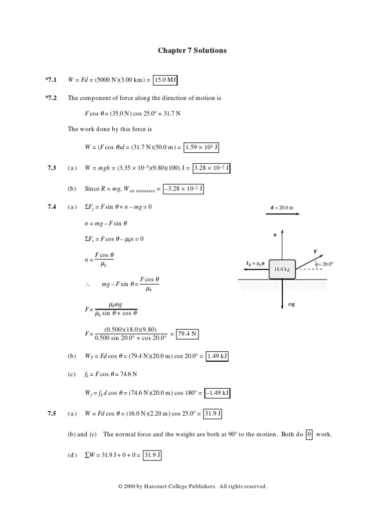 Physics Problem Solutions | PDF | Science & Mathematics