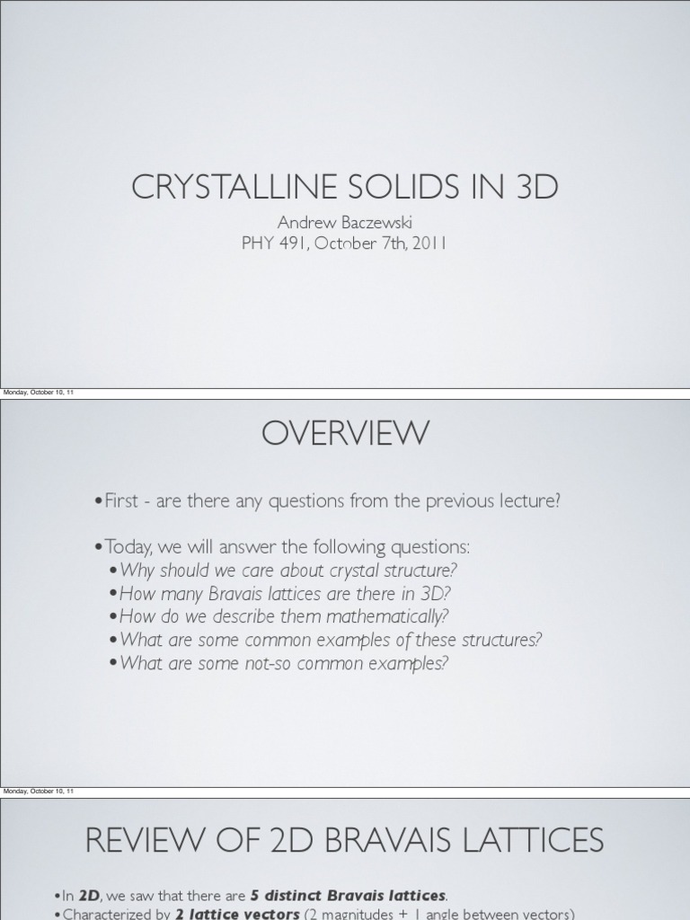 Crystalline Solids in 3d | PDF | Crystal Structure | Mineralogy