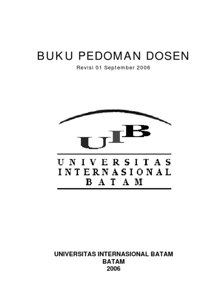 Pedoman Dosen UIB | PDF