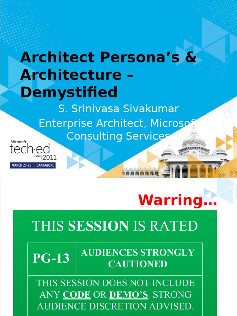Architect Persona and Architecture Demystified TechEd India V0 2 | PDF ...