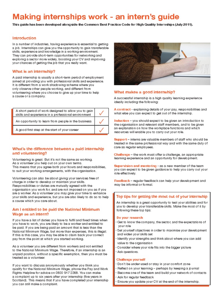 Making Internships Work Interns Guide | PDF | Internship | Job Hunting
