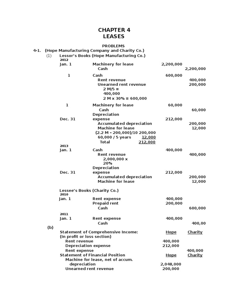 Lease Accounting Examples and Calculations | PDF | Expense | Revenue