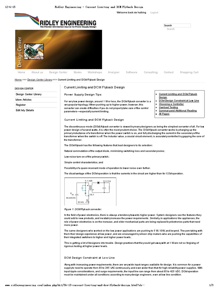 DCM Flyback Converter Design Insights | PDF | Power Supply | Power ...