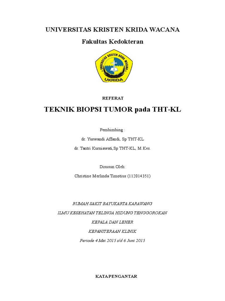 Teknik Biopsi Tumor THT-KL | PDF