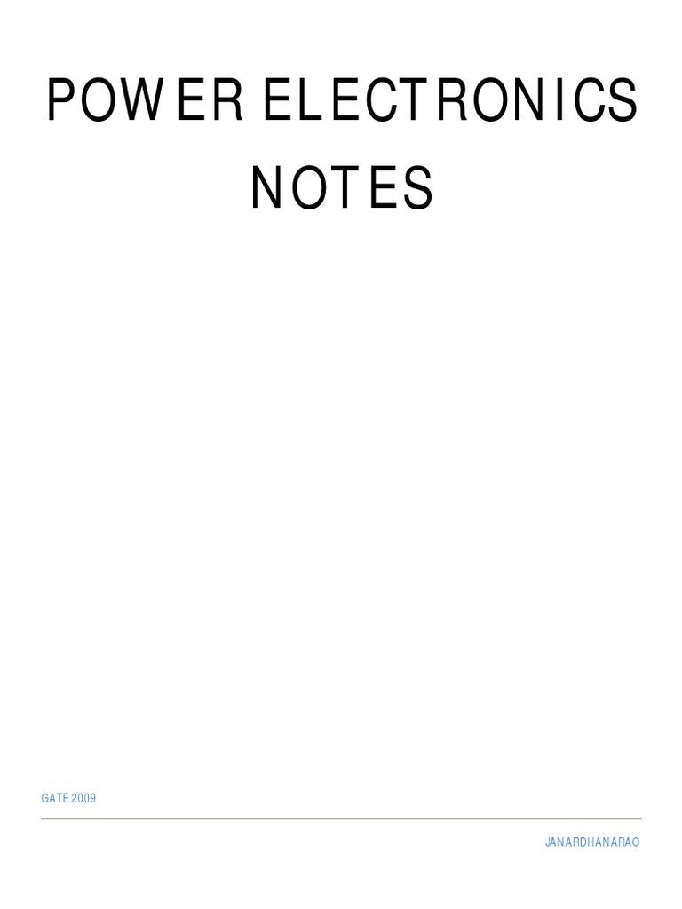 Power Electronics Notes | PDF | Nature