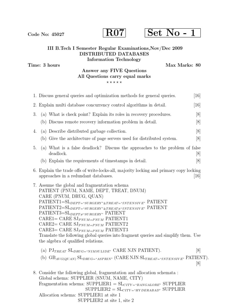 Code No: 45027 | PDF | Databases | Information Technology