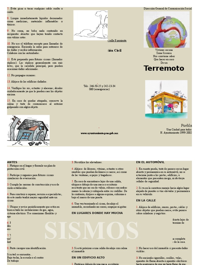 Triptico Sismos | PDF | Temblores | Naturaleza