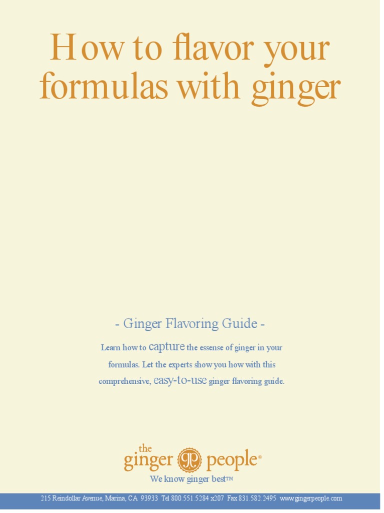 How To Avor Your Formulas With Ginger | PDF | Ginger | Taste