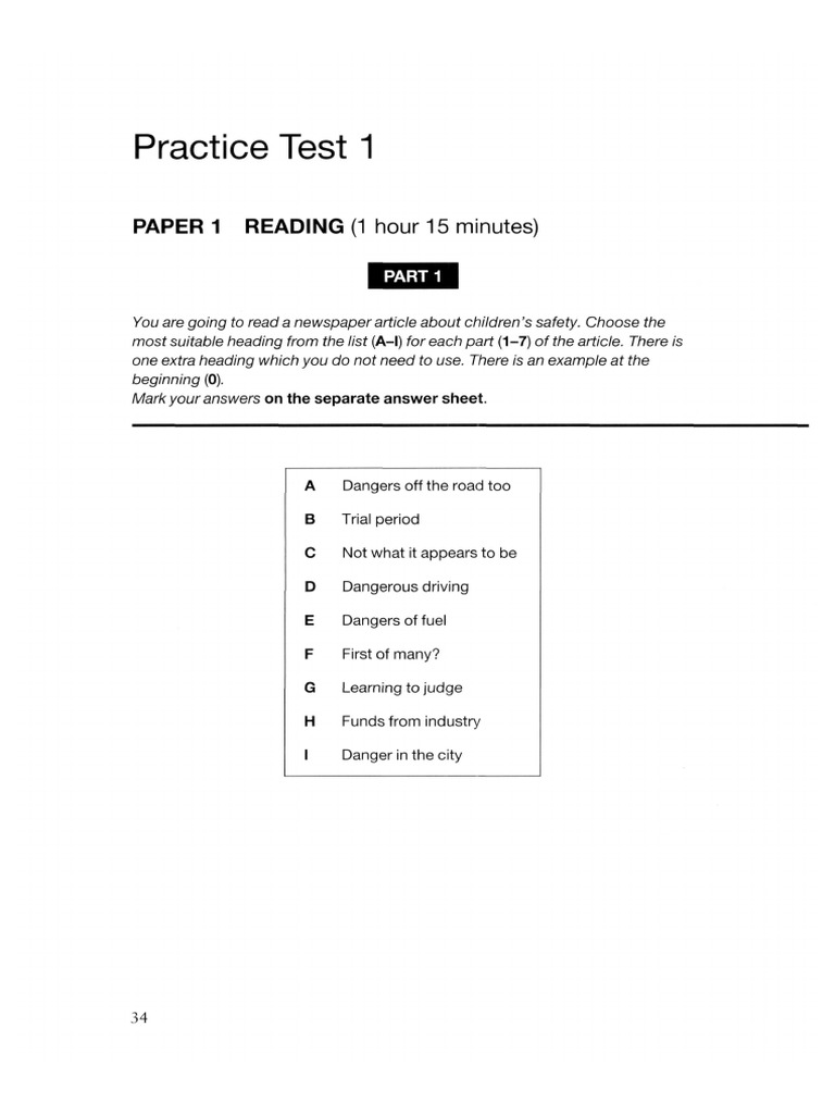 FCE Practice Test - Reading | PDF