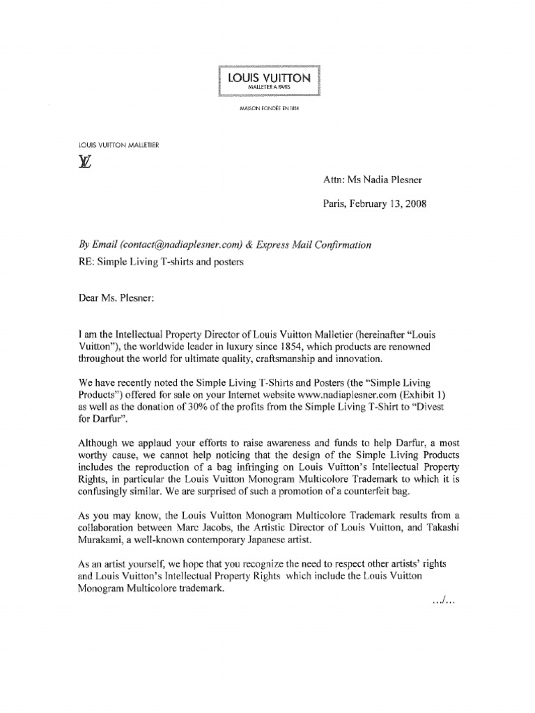 Louis Vuitton Letter | PDF