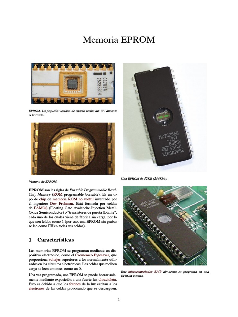 Memoria EPROM | PDF | Electrónica digital | Dispositivos semiconductores
