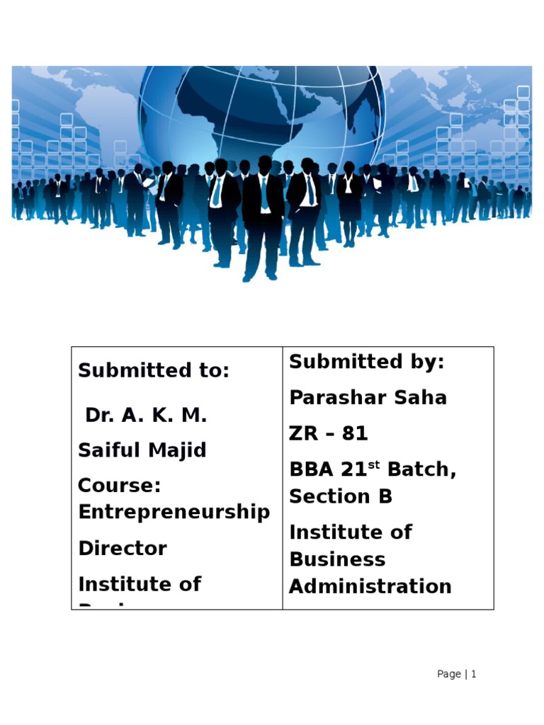 Entrepreneurship Assignment 01 | PDF | Entrepreneurship | Profit ...