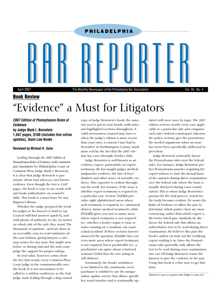 Evidence Book Review | PDF | Cross Examination | Expert Witness