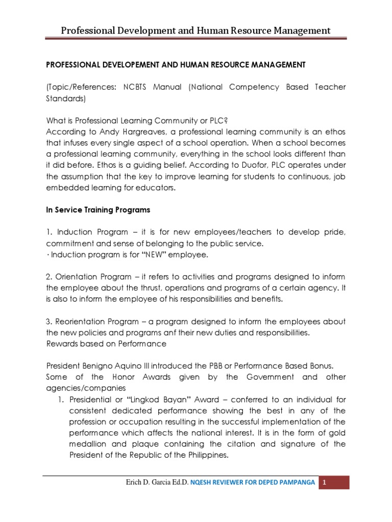 Professional Development in HR Management | PDF | Performance Appraisal ...